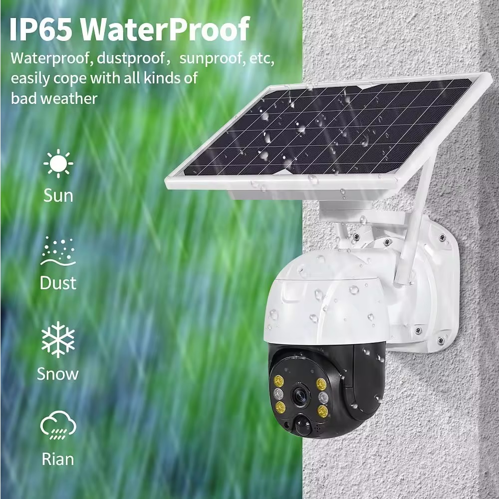 4MP Solar-Powered 4G PTZ Camera with 2-Way Audio, Full-Color Night ...